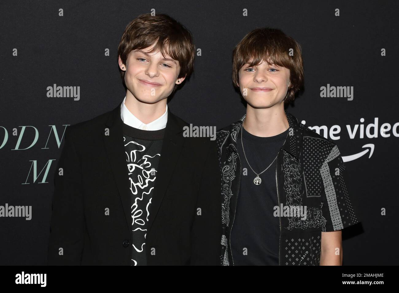 Actors Cameron Crovetti, left, and Nicholas Crovetti, right, attend the ...