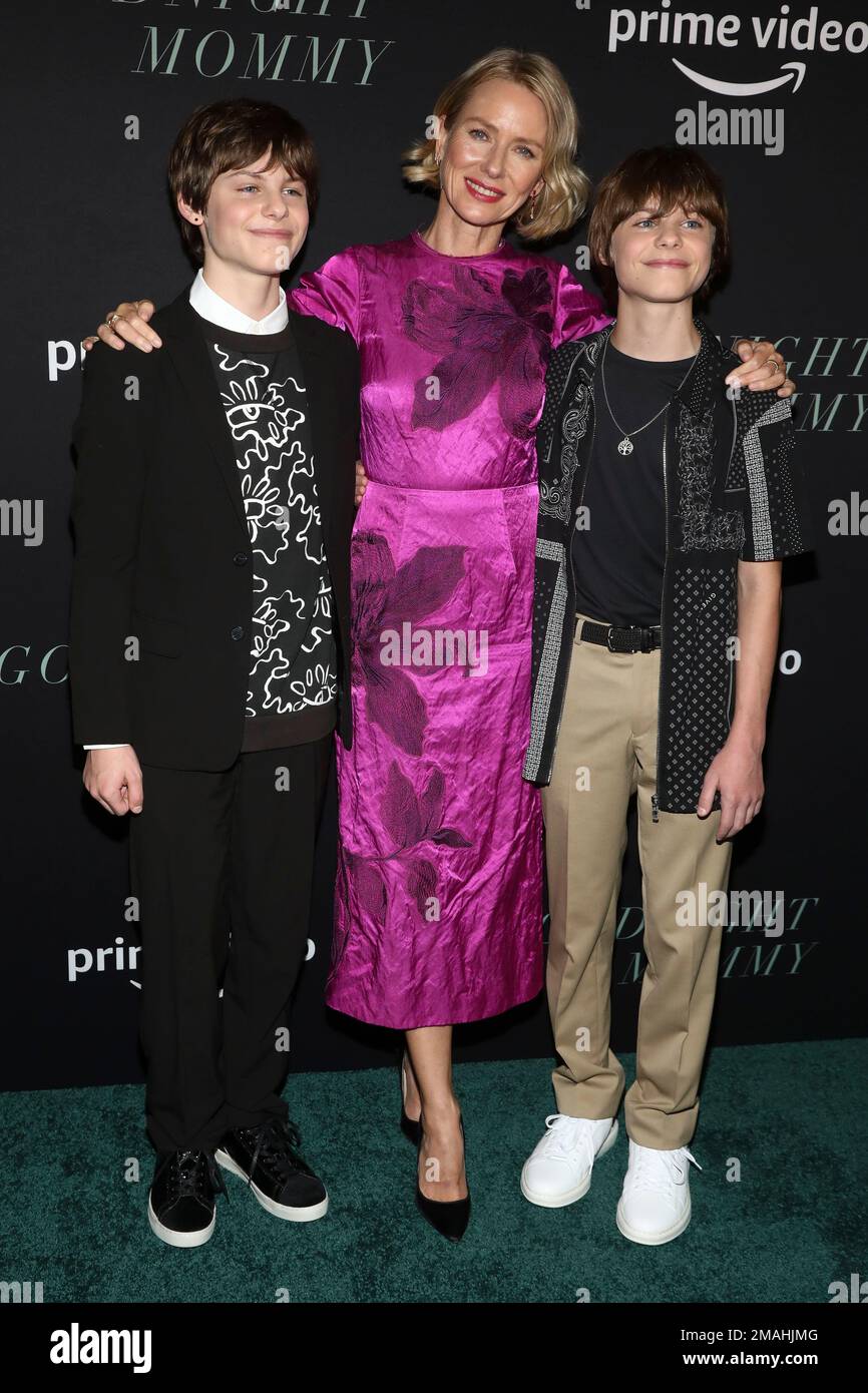 Actors Cameron Crovetti, from left, Naomi Watts and Nicholas Crovetti ...