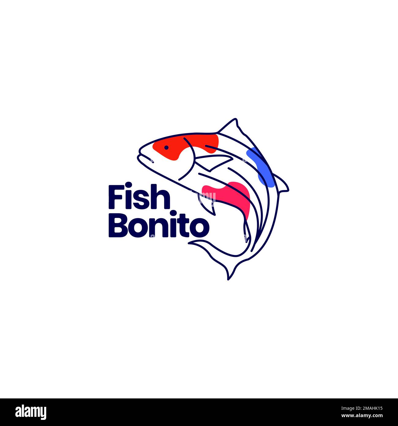 good food bonito fish delicious fishing ocean abstract logo design ...