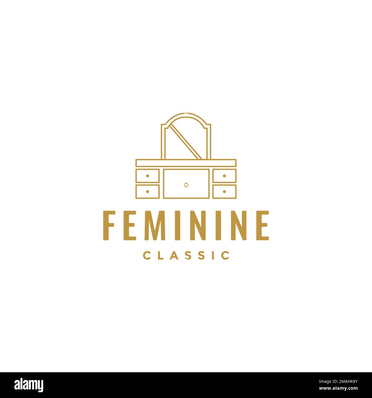 women dressing table long times for beauty classic line logo design ...