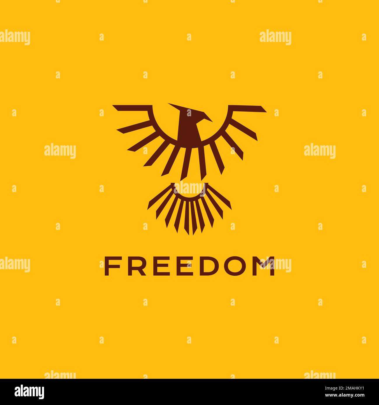 flying falcon bird long tails and wings geometric logo design vector icon illustration template ...