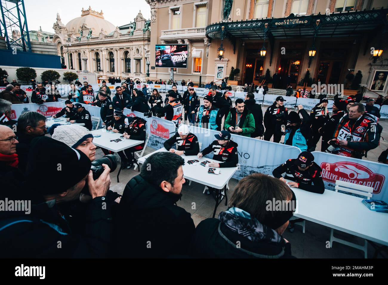 Session autographe, autograph session during the Rallye Automobile Monte Carlo 2023, 1st round ...