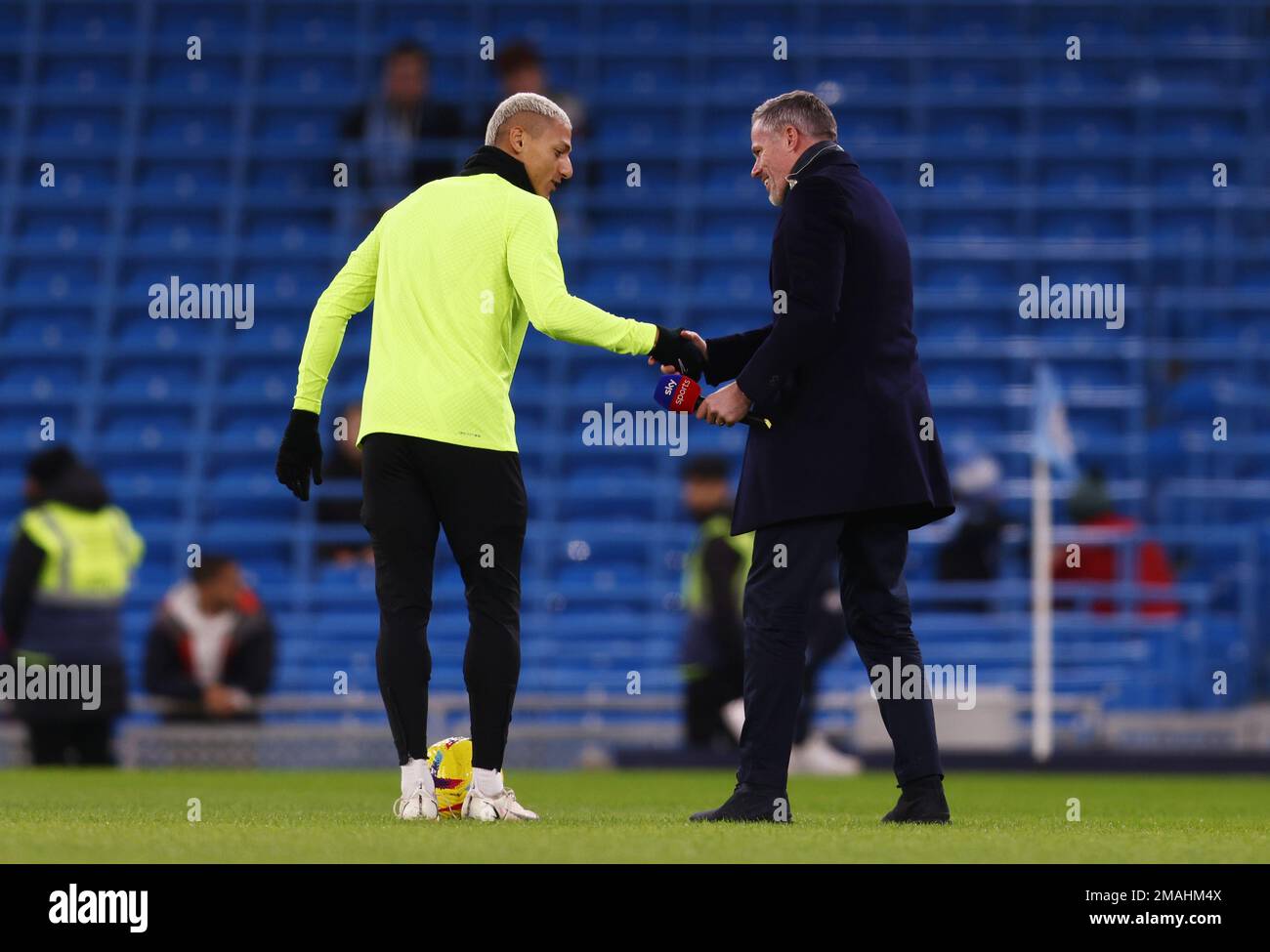 Manchester, UK. 19th January 2023. Former player now TV pundit Jamie ...