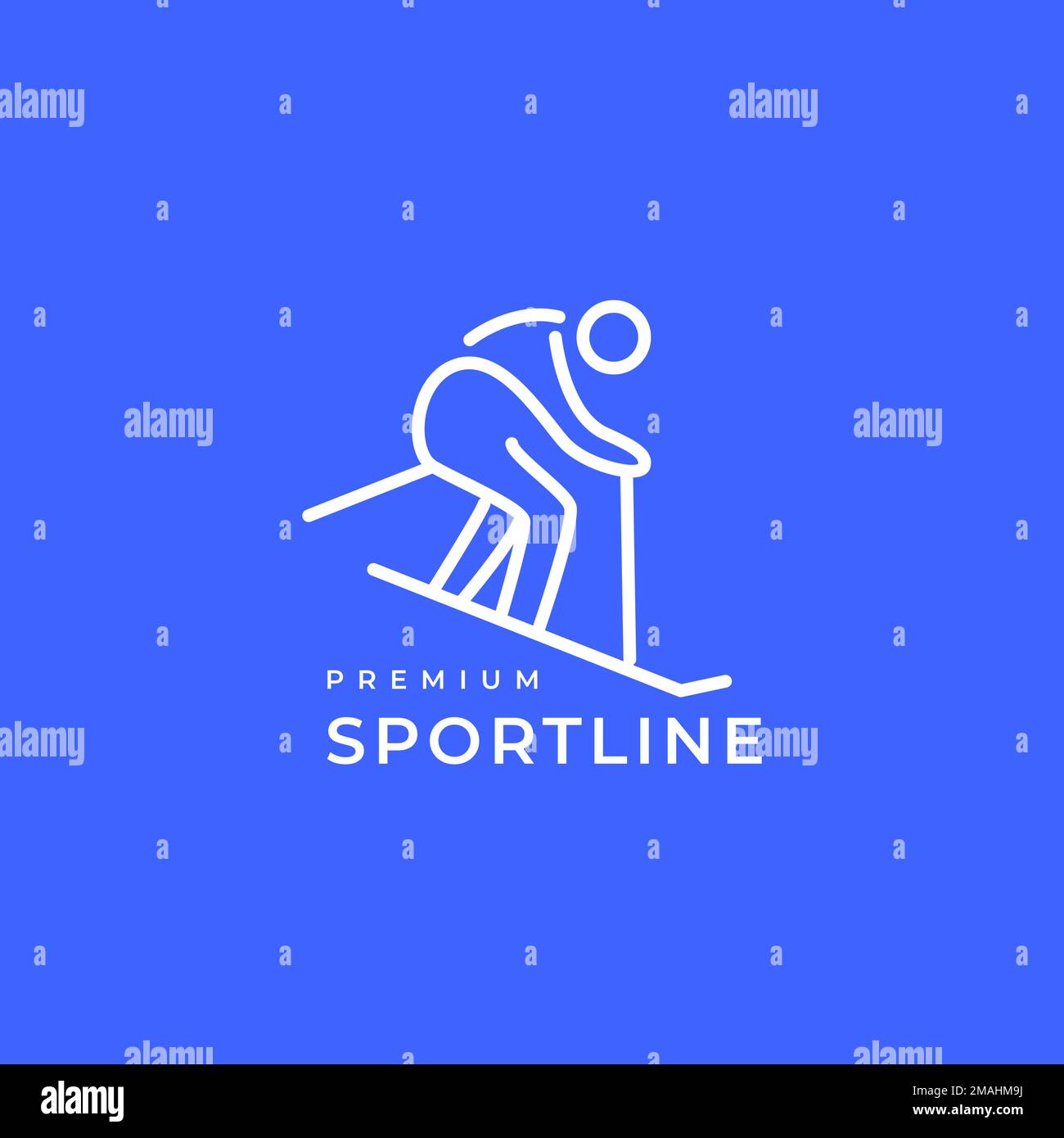 ice skiing sport snow season lines minimal modern logo design vector ...