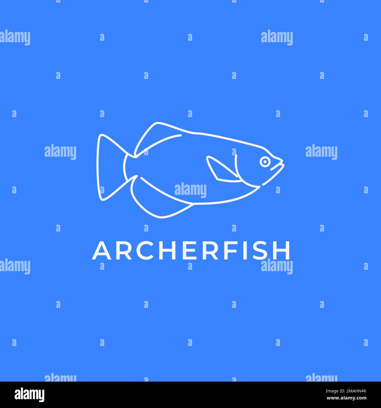archerfish exotic water life creature fish logo design vector icon ...