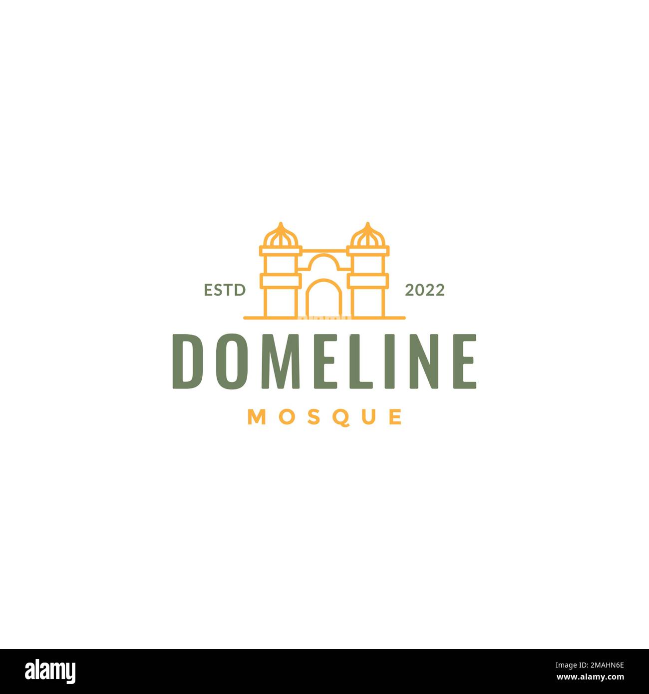 mosque dome and gate muslim pray hipster logo design vector icon ...