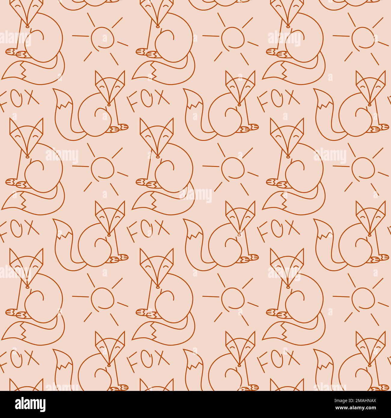 Simple pattern for kids a contour fox drawing in outline style with ...