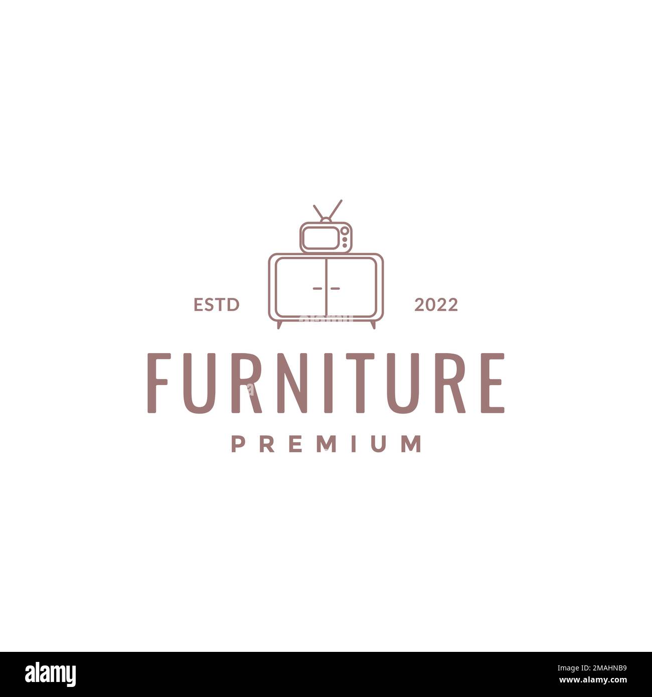 furniture table television radio minimalist interior logo design vector ...