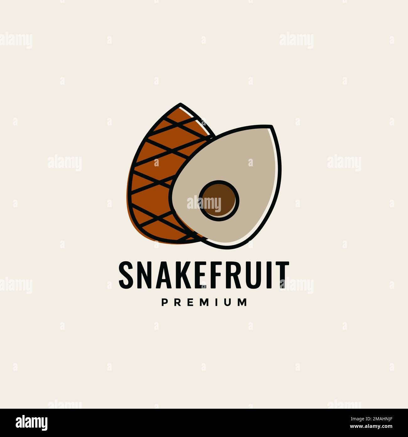 snake fruit fresh domestic fruit colorful logo design vector icon ...