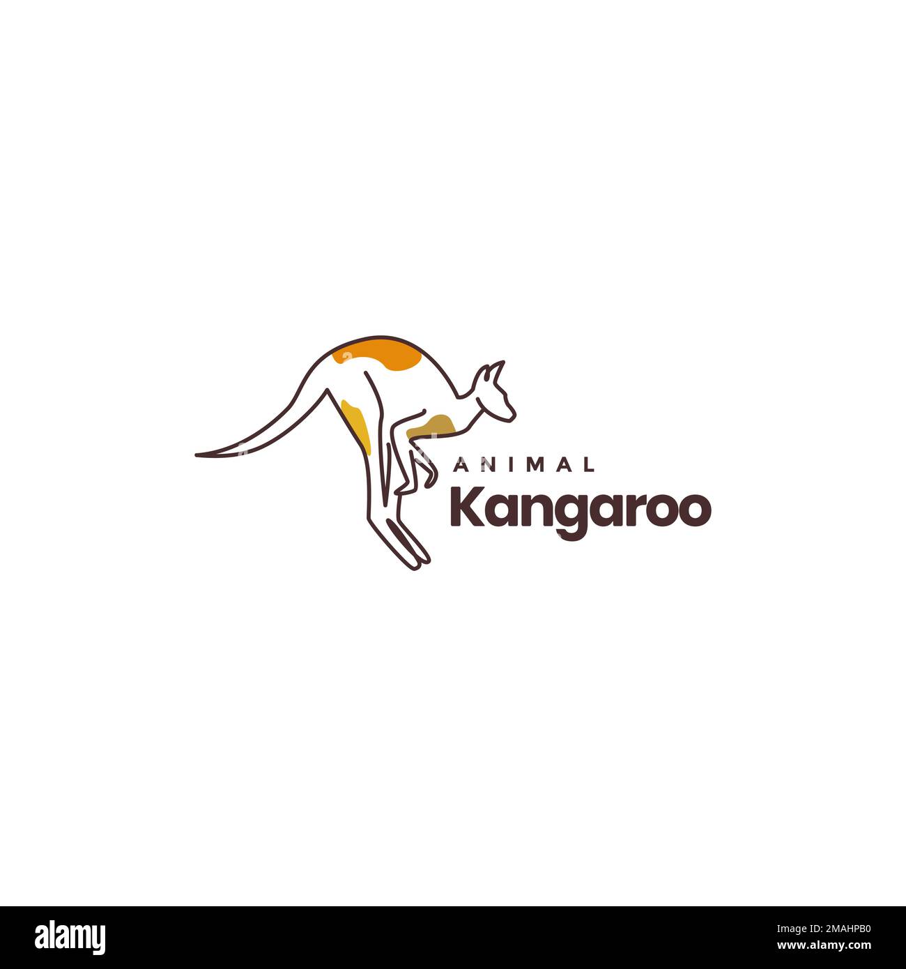australian endemic animal kangaroo jump art lines abstract logo design ...
