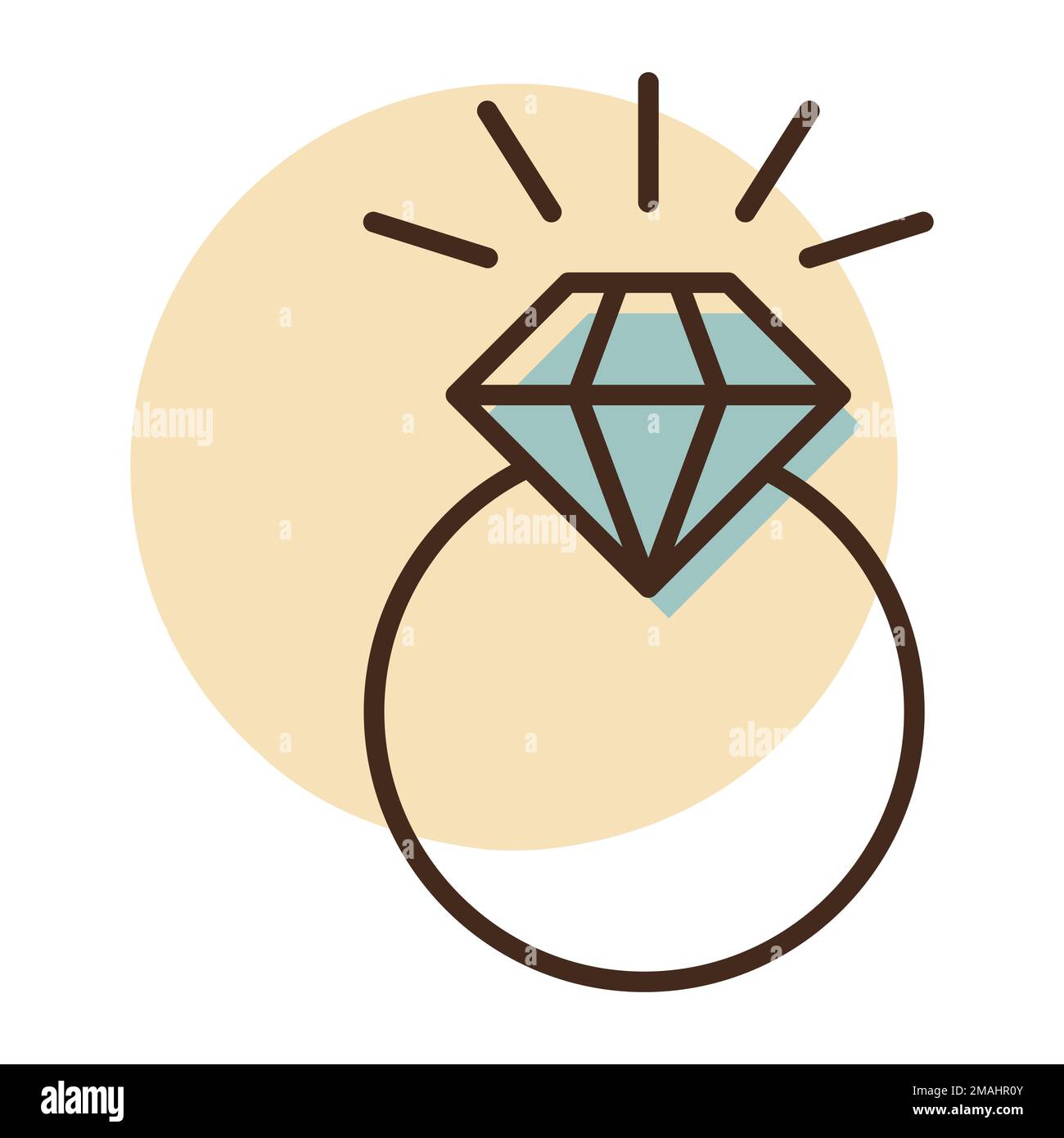 Wedding ring with a diamond icon. Valentines day symbol. Vector ...