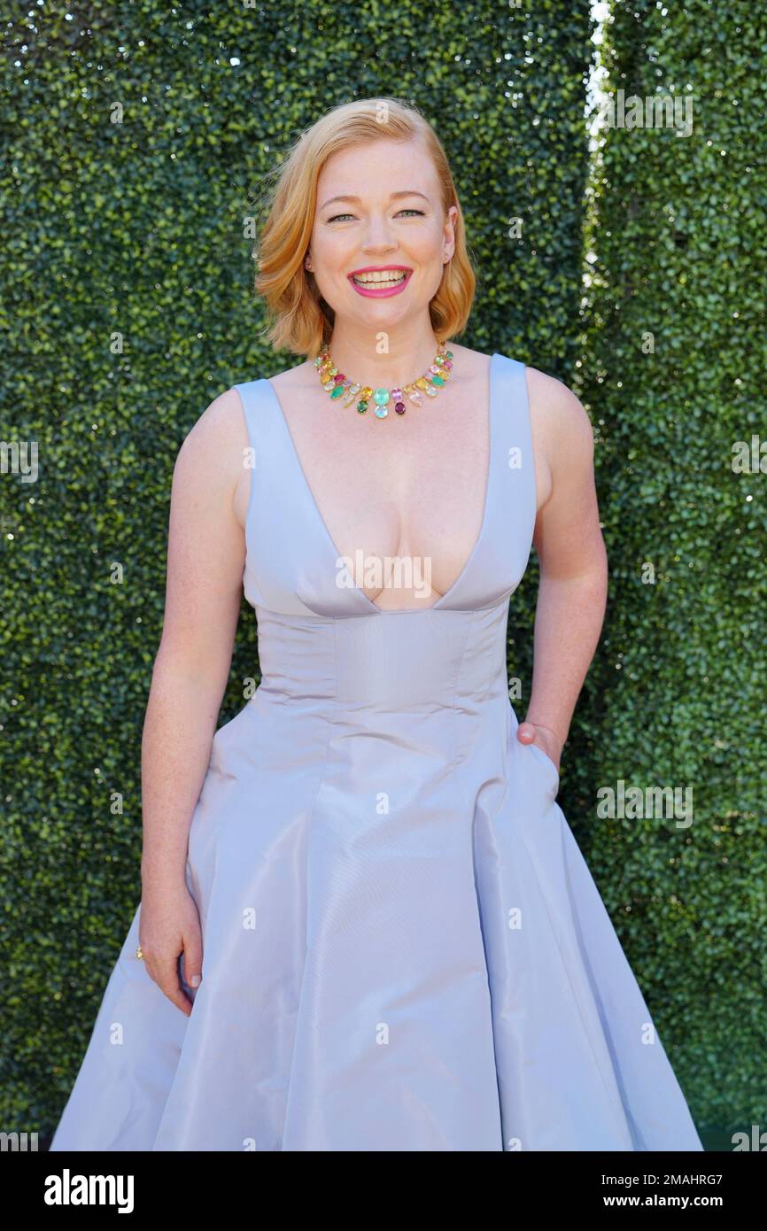 Sarah Snook arrives at the 74th Emmy Awards on Monday, Sept.12, 2022 at ...