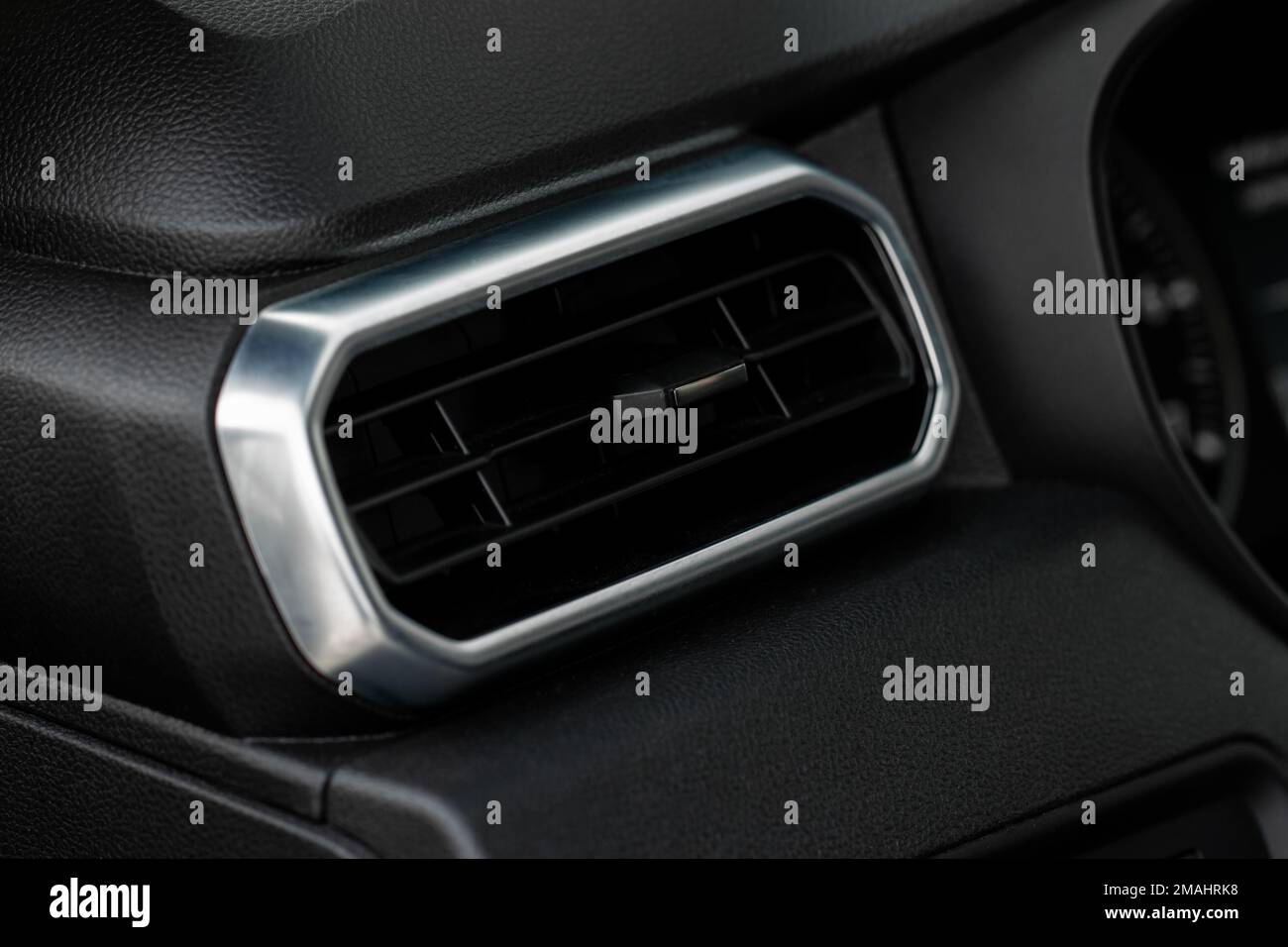 Car air conditioning. The air flow inside the car. Detail interior of a ...