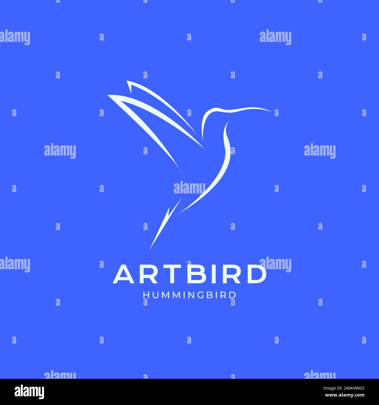flying hummingbird hunting flapping wings isolated modern logo design ...
