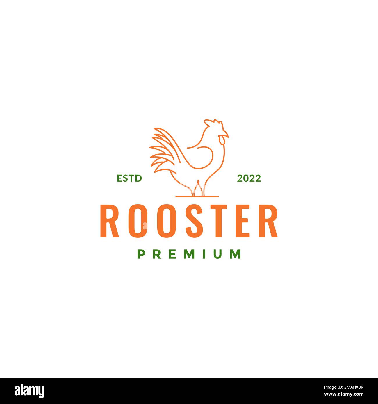 chicken rooster poultry food lines minimal hipster logo design vector ...