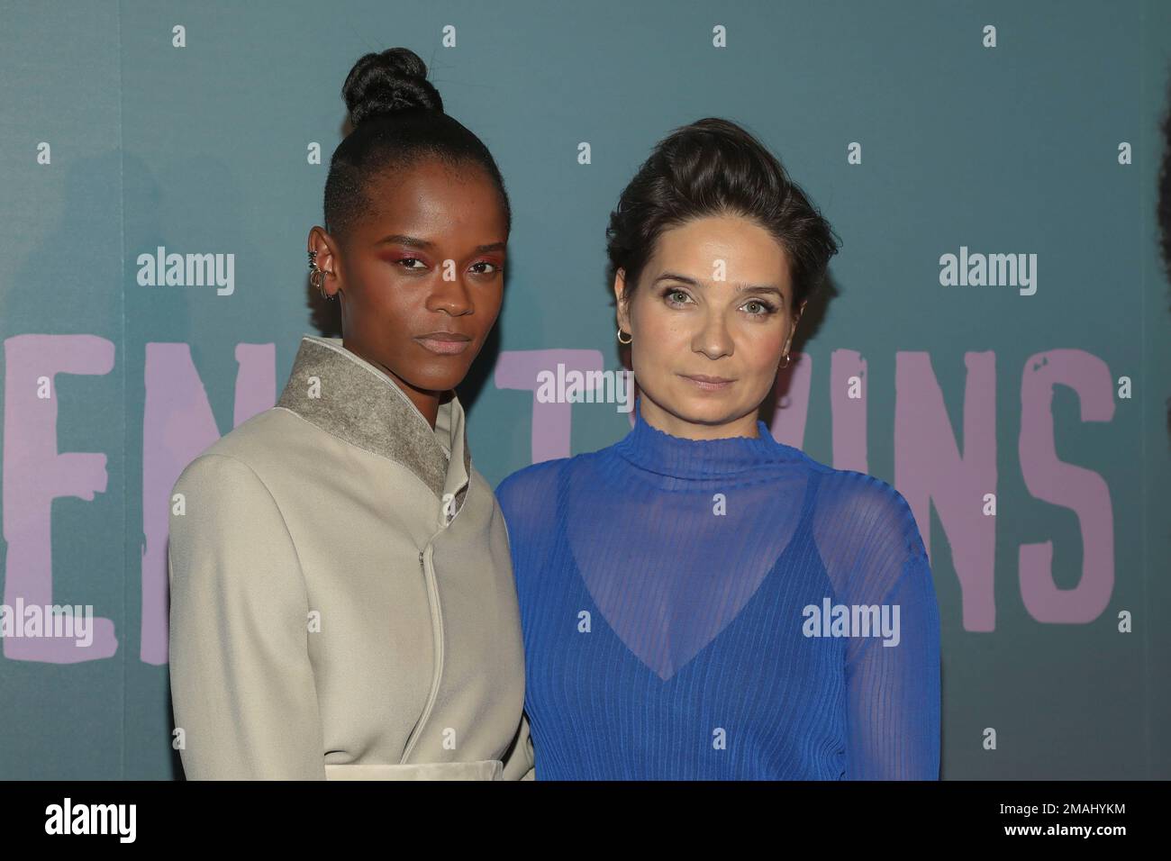 Actor Letitia Wright, left, and director Agnieszka Smoczynska, right ...