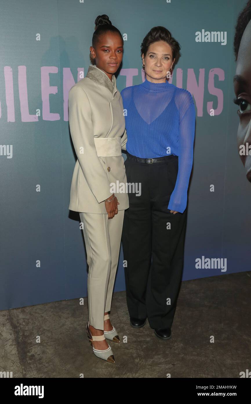 Actor Letitia Wright, left, and director Agnieszka Smoczynska, right ...