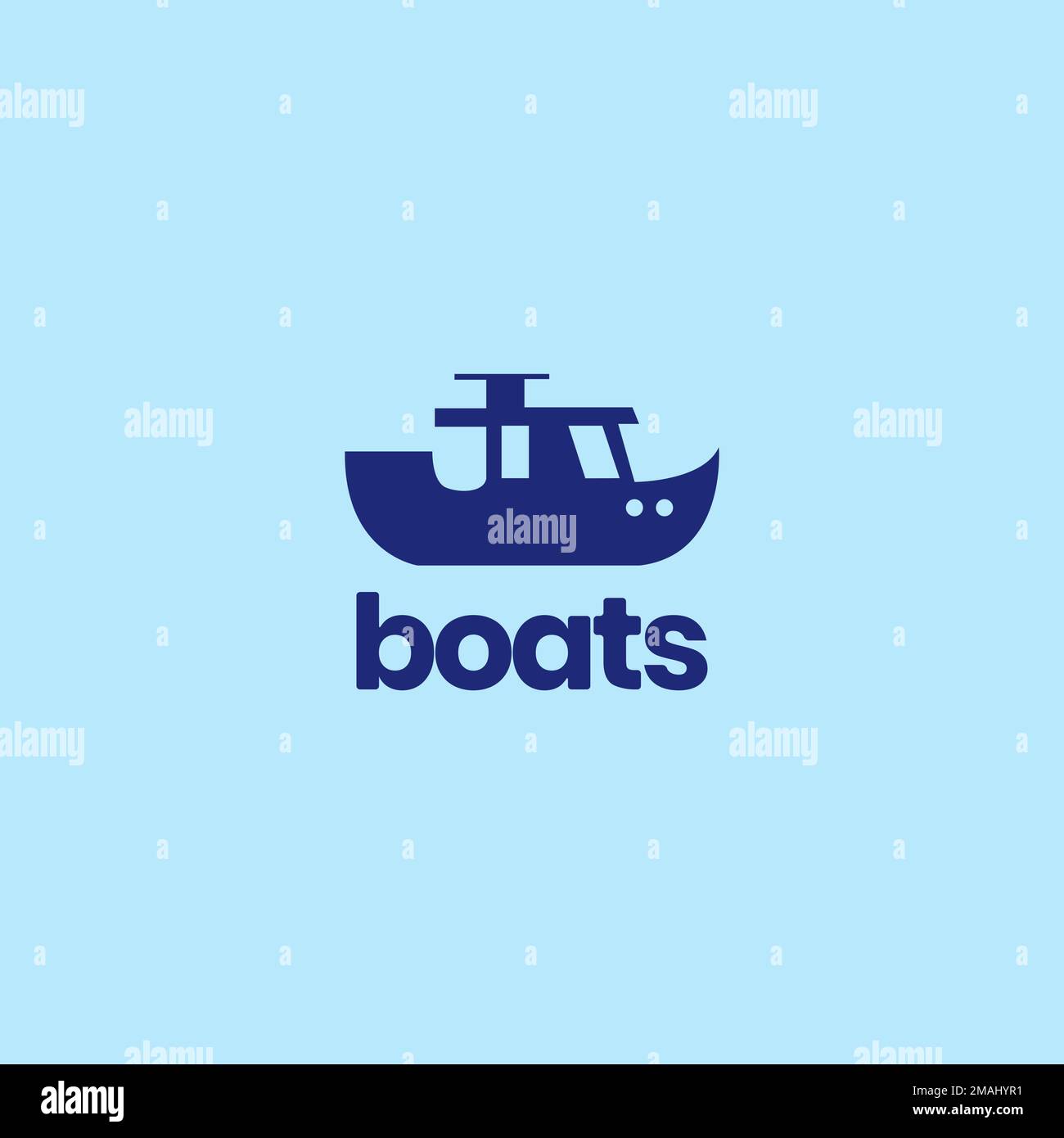 trawler boat sailor ocean sailing fishing minimal isolated logo design ...