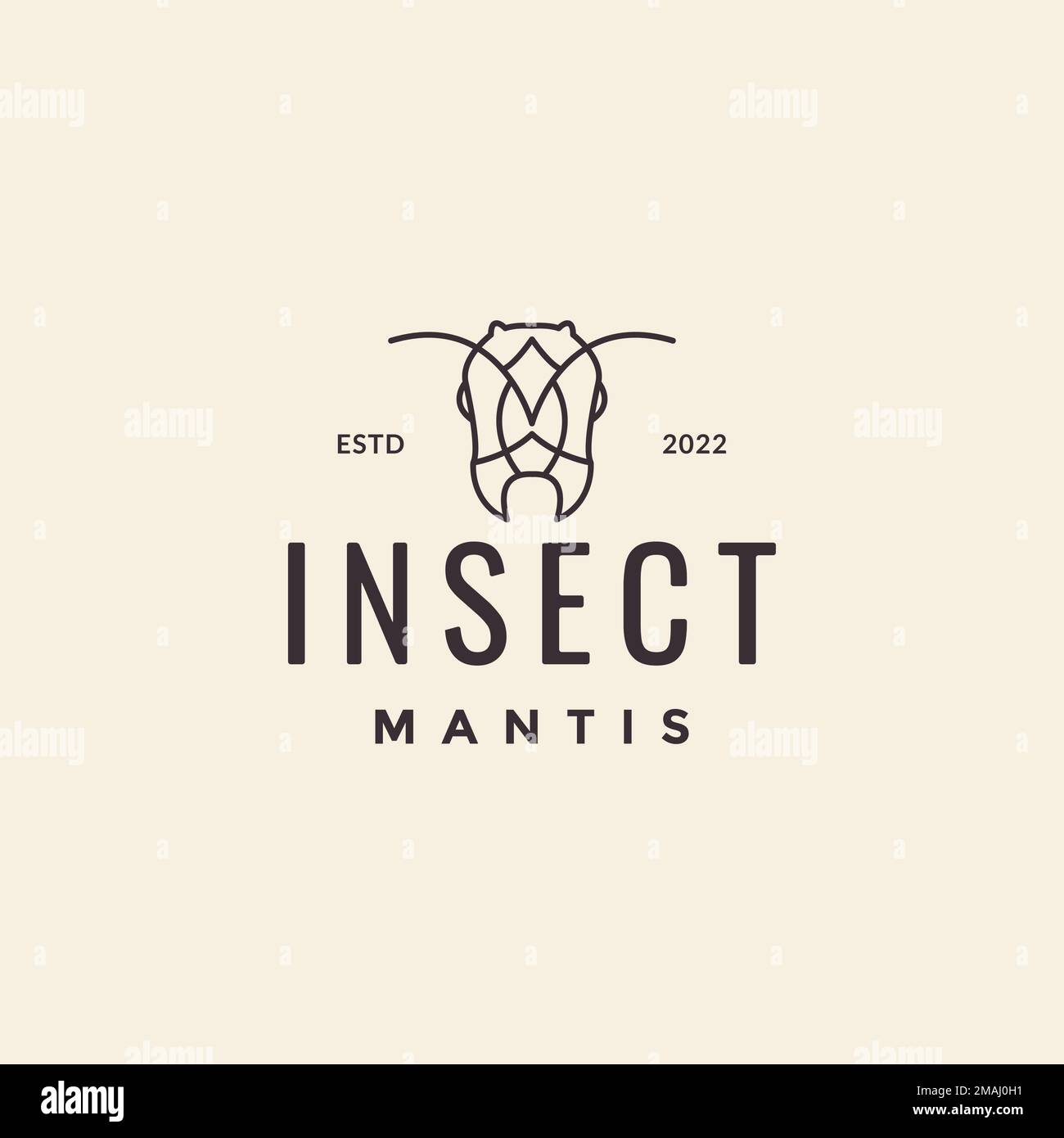 mantis head insect little animal lines art hipster vintage logo design ...
