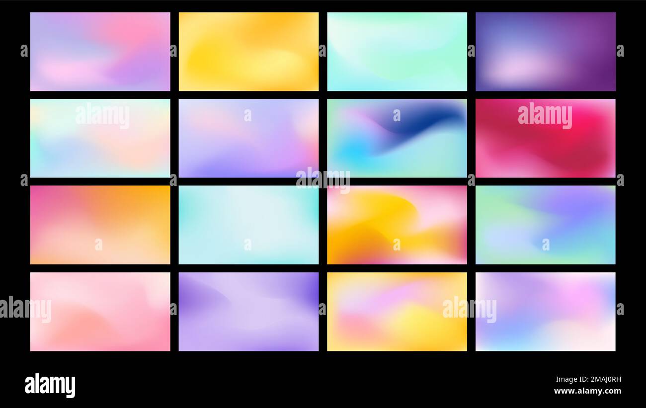 Abstract gradient banner set. Blurred light fresh color background ...