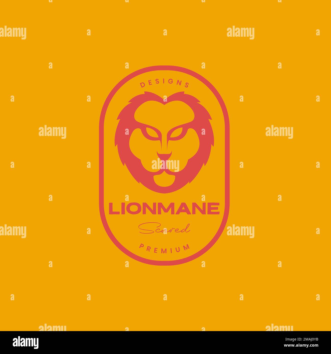 lion head short mane beast animal badge vintage logo design vector icon ...