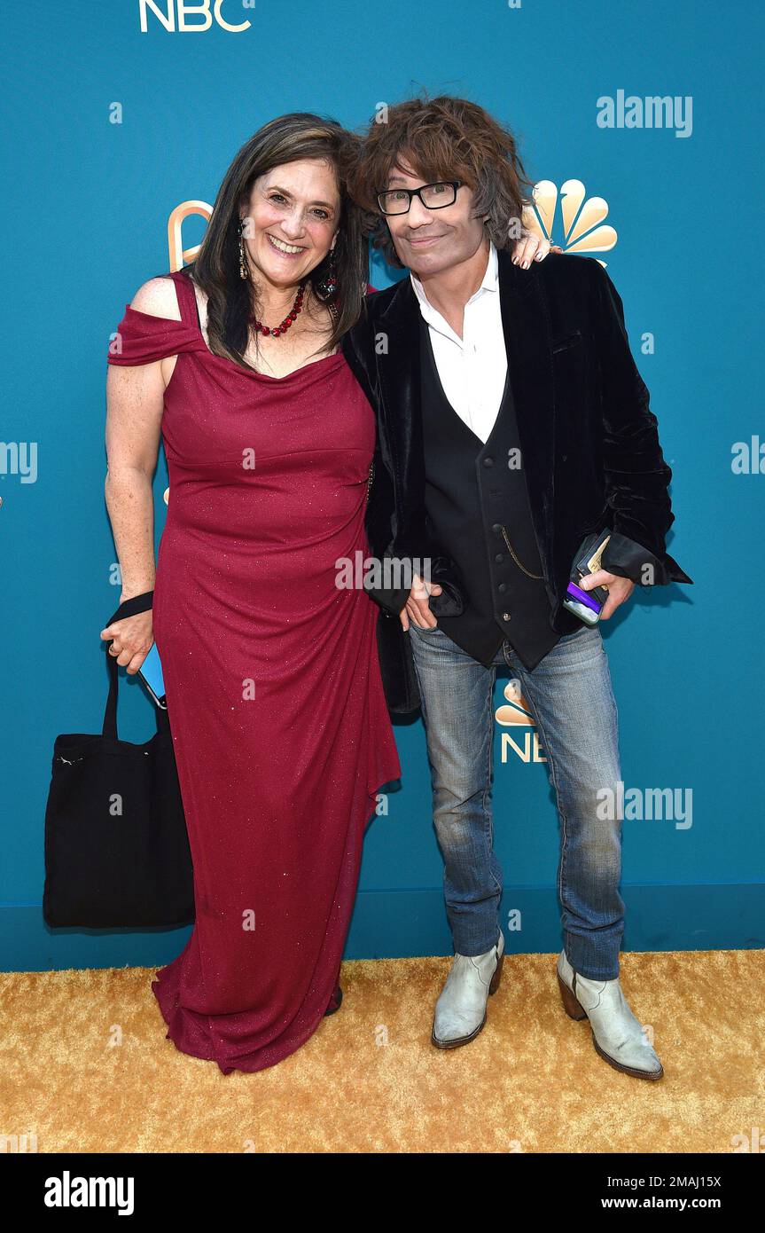 Mike Darnell, left, and Carolyn Oberman-Darnell arrive at the 74th Emmy Awards on Monday, Sept ...