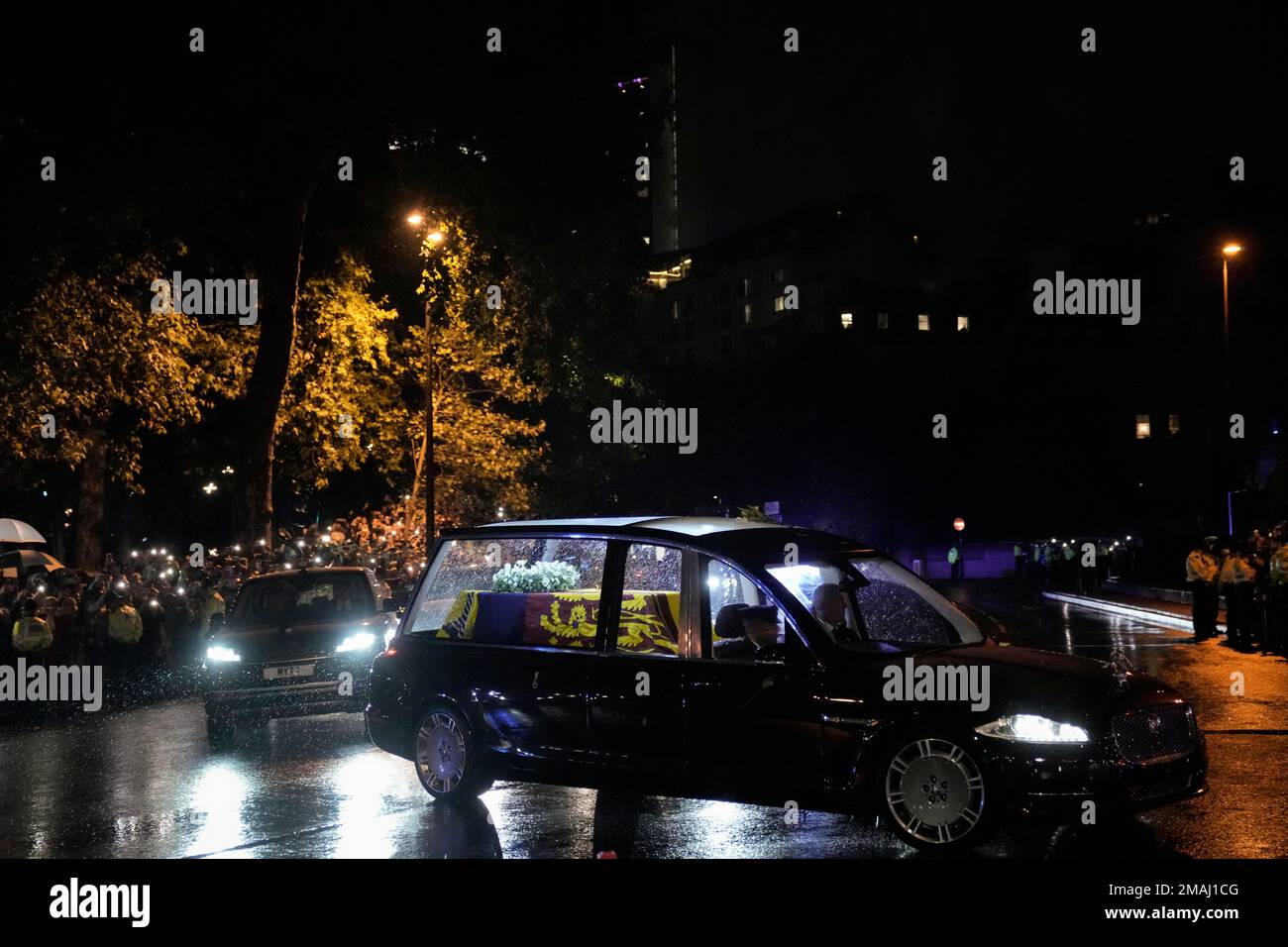 The State Hearse carrying the coffin of Queen Elizabeth II makes its ...