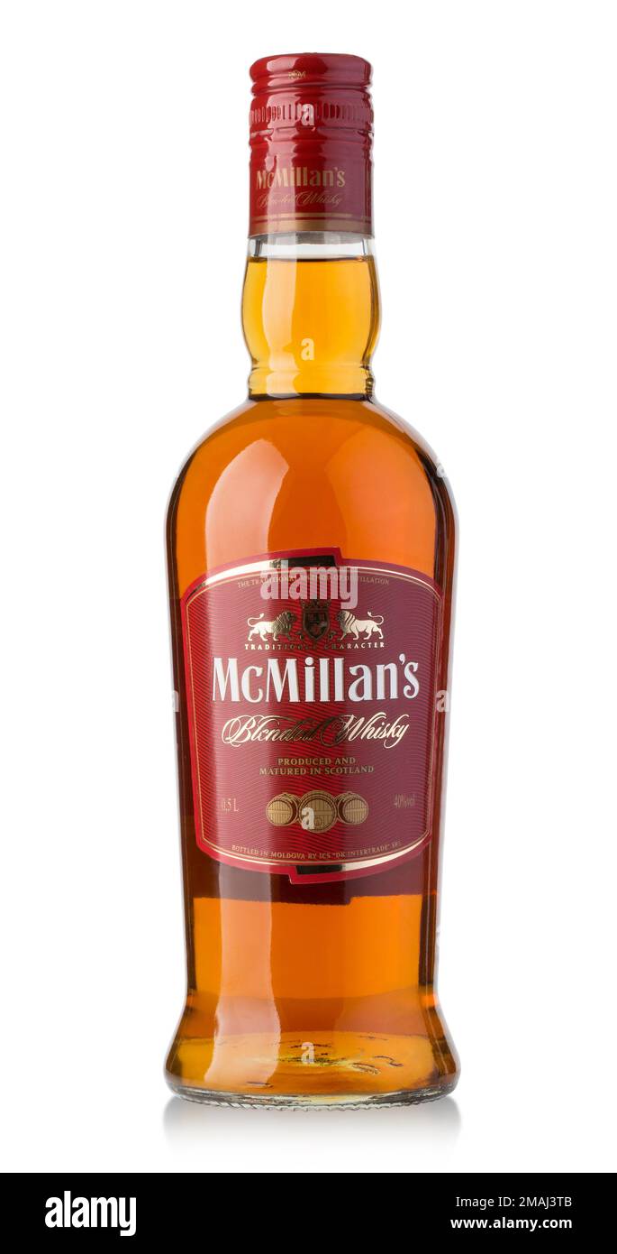 Chisinau, Moldova - December 25. 2015: McMillans bottle whiskey on ...