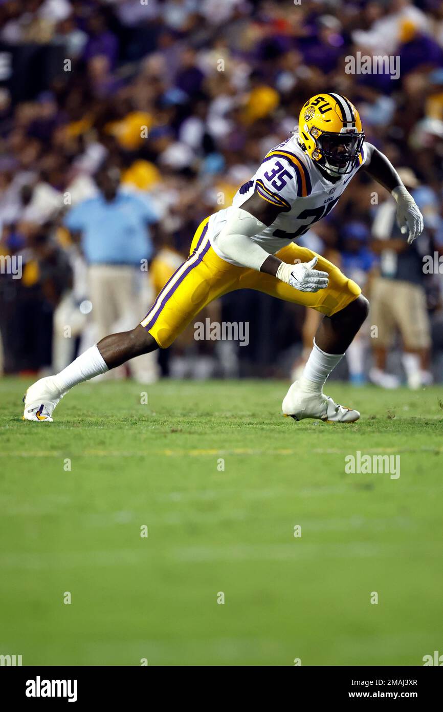LSU defensive end Sai'vion Jones (35) in action during an NCAA college ...