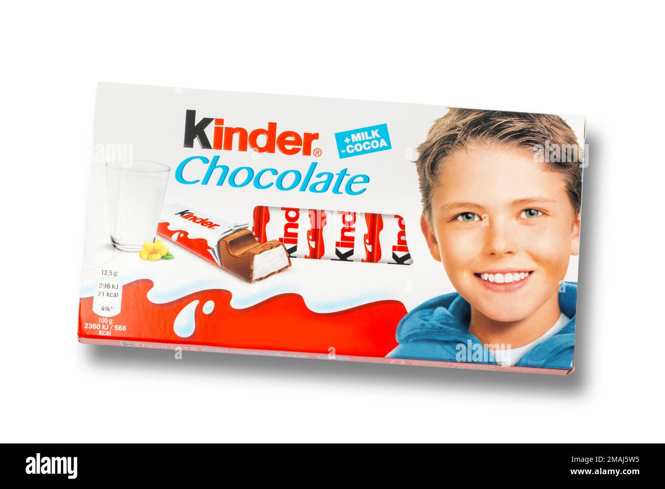 CHISINAU, MOLDOVA,NOVEMBER-14 , 2015:Kinder chocolate bars on white ...