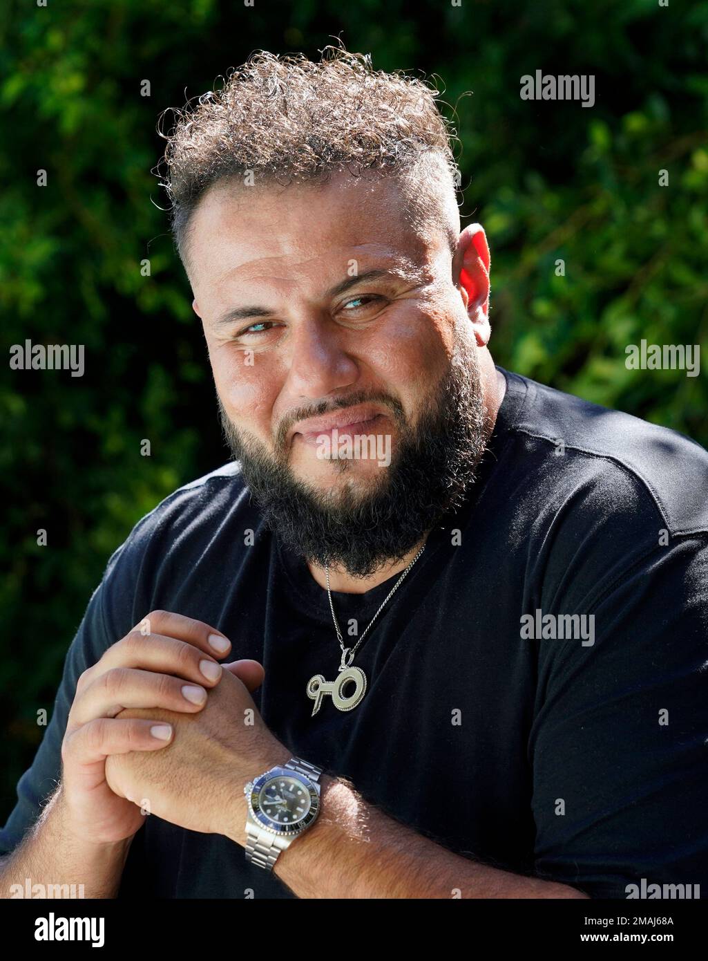 Comedian Mohammed Amer poses for a portrait, Wednesday, Aug. 31, 2022 ...