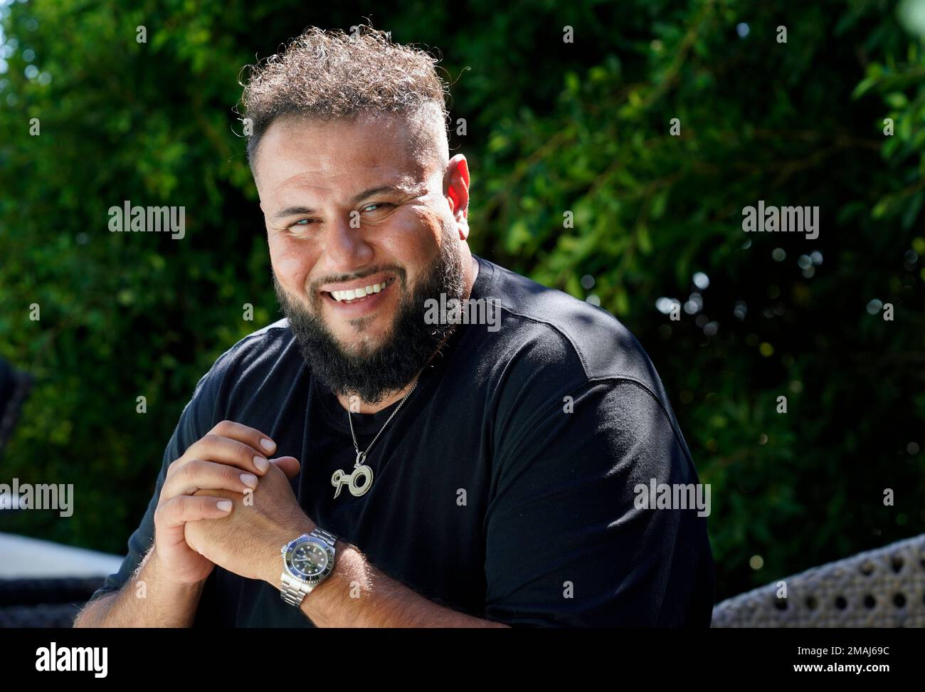Comedian Mohammed Amer poses for a portrait, Wednesday, Aug. 31, 2022 ...
