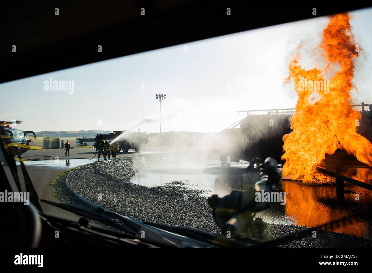 Aircraft rescue and firefighting Marines with Headquarters and ...
