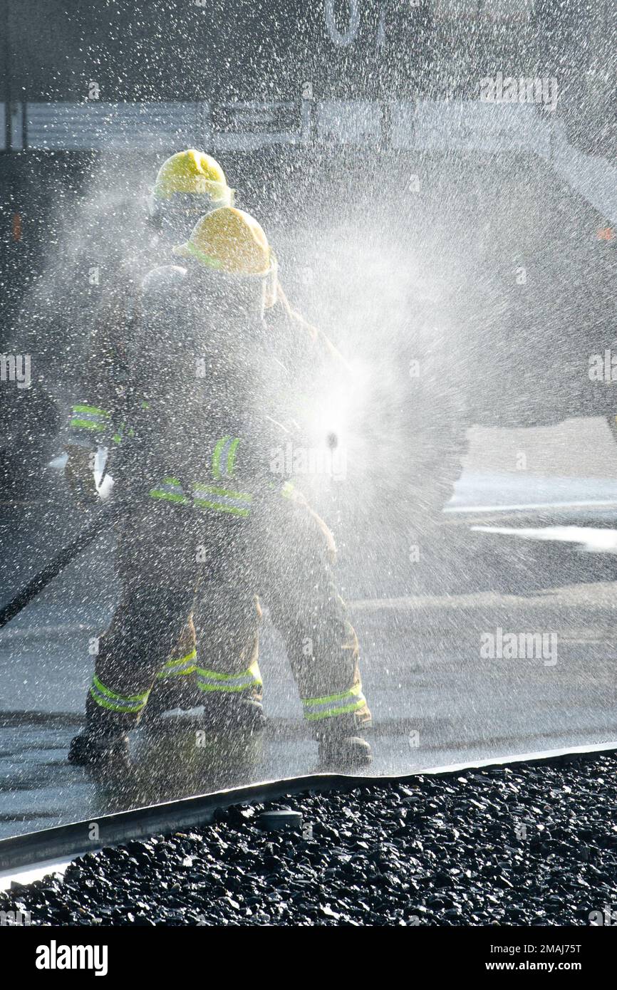 Aircraft rescue and firefighting Marines with Headquarters and ...