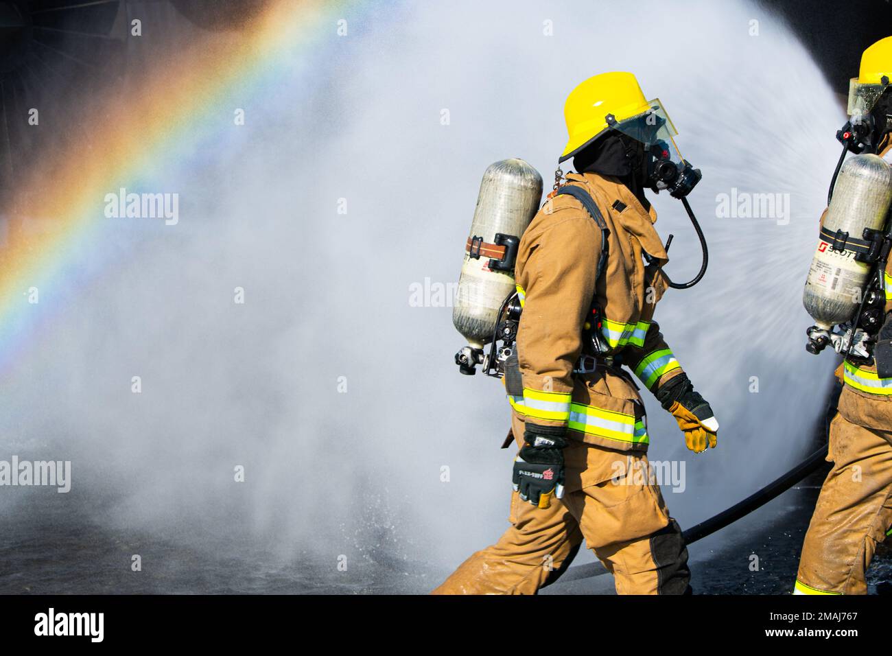 Aircraft rescue and firefighting Marines with Headquarters and ...
