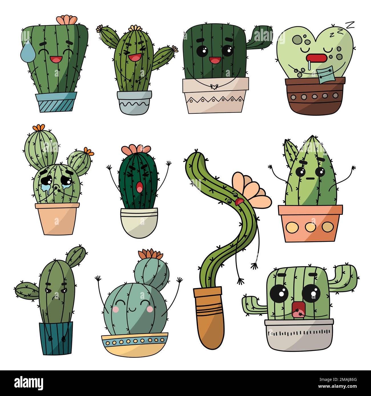 Sick cactus Stock Vector Images - Alamy