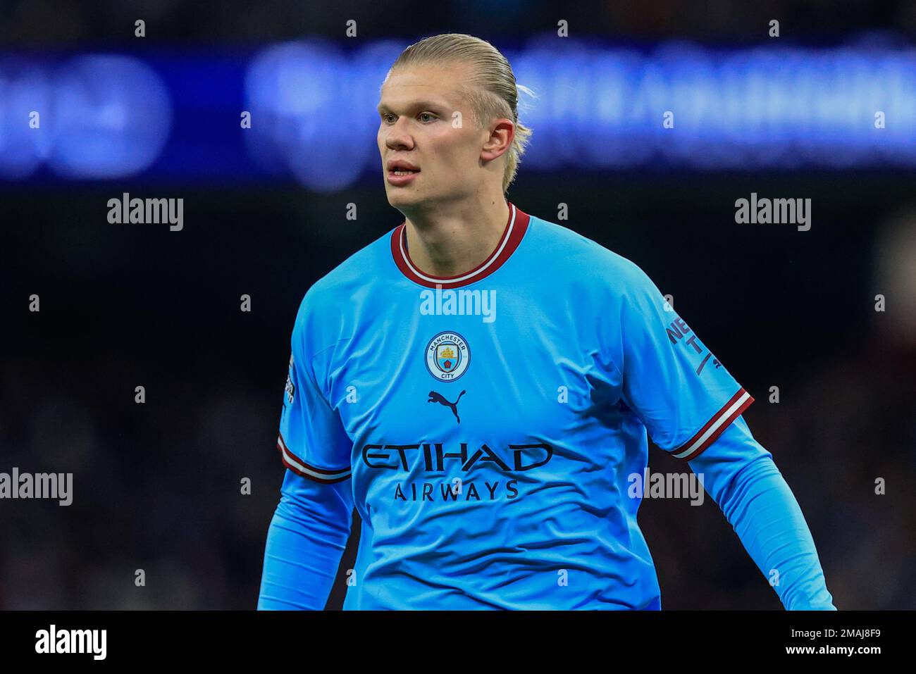 Erling Håland #9 of Manchester City during the Premier League match ...