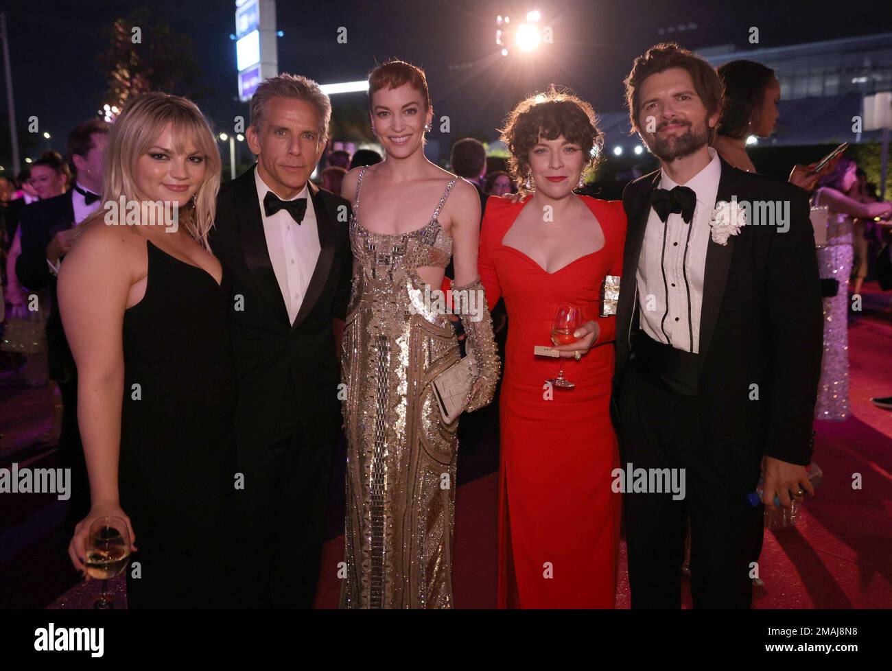 Ella Stiller, from left, Ben Stiller, Britt Lower, Jen Tullock, and ...