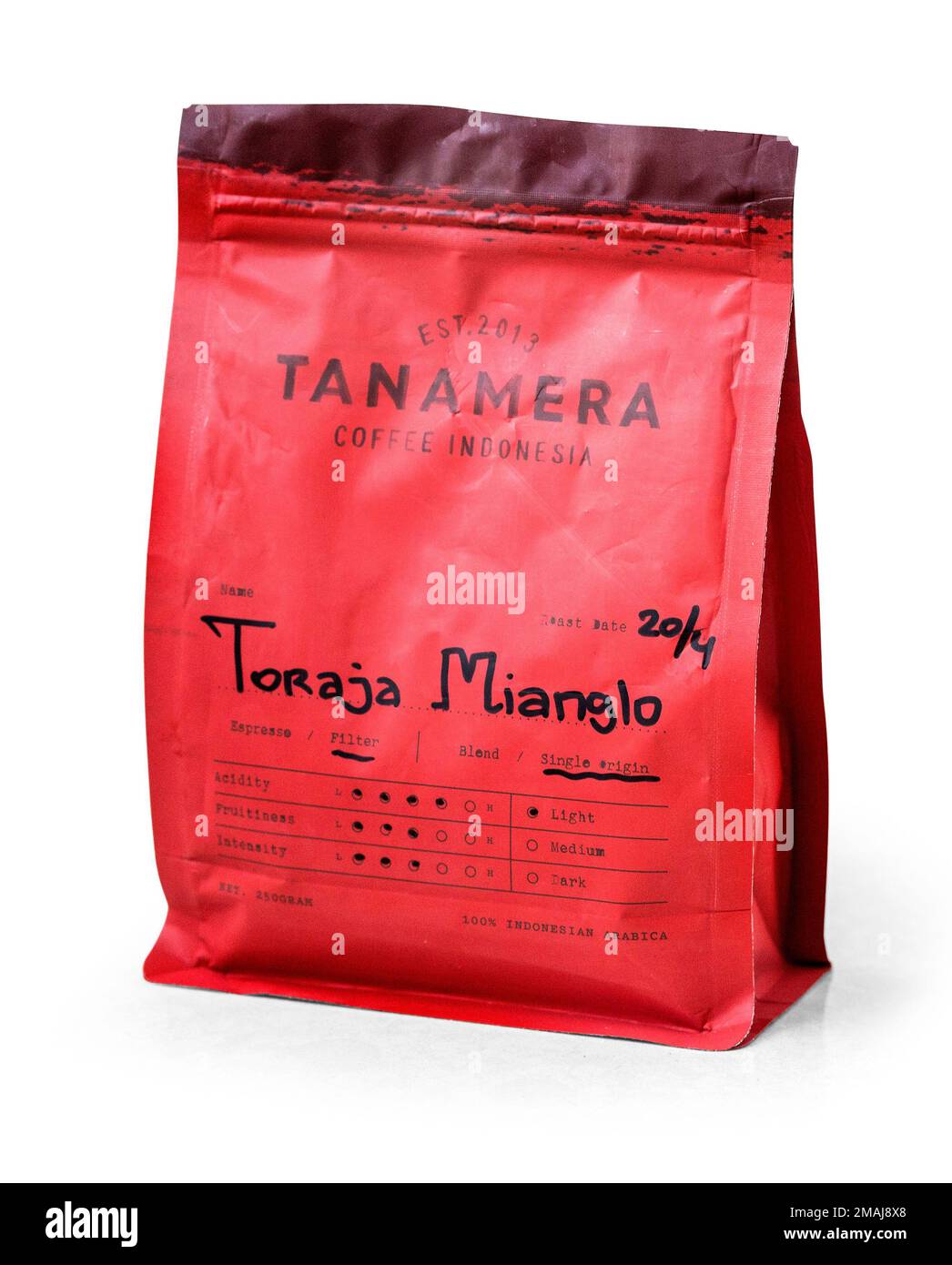 Warsaw, Poland - November 04, 2016: coffee package Tanamera on white ...