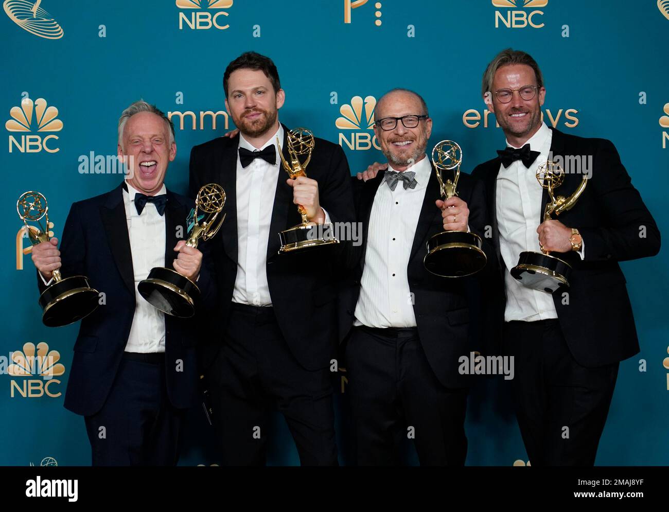 Mike White, from left, winner of the Emmys for outstanding directing ...
