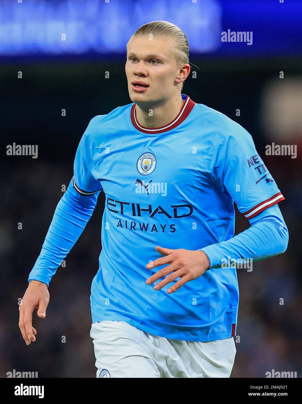 Erling Håland #9 of Manchester City during the Premier League match ...