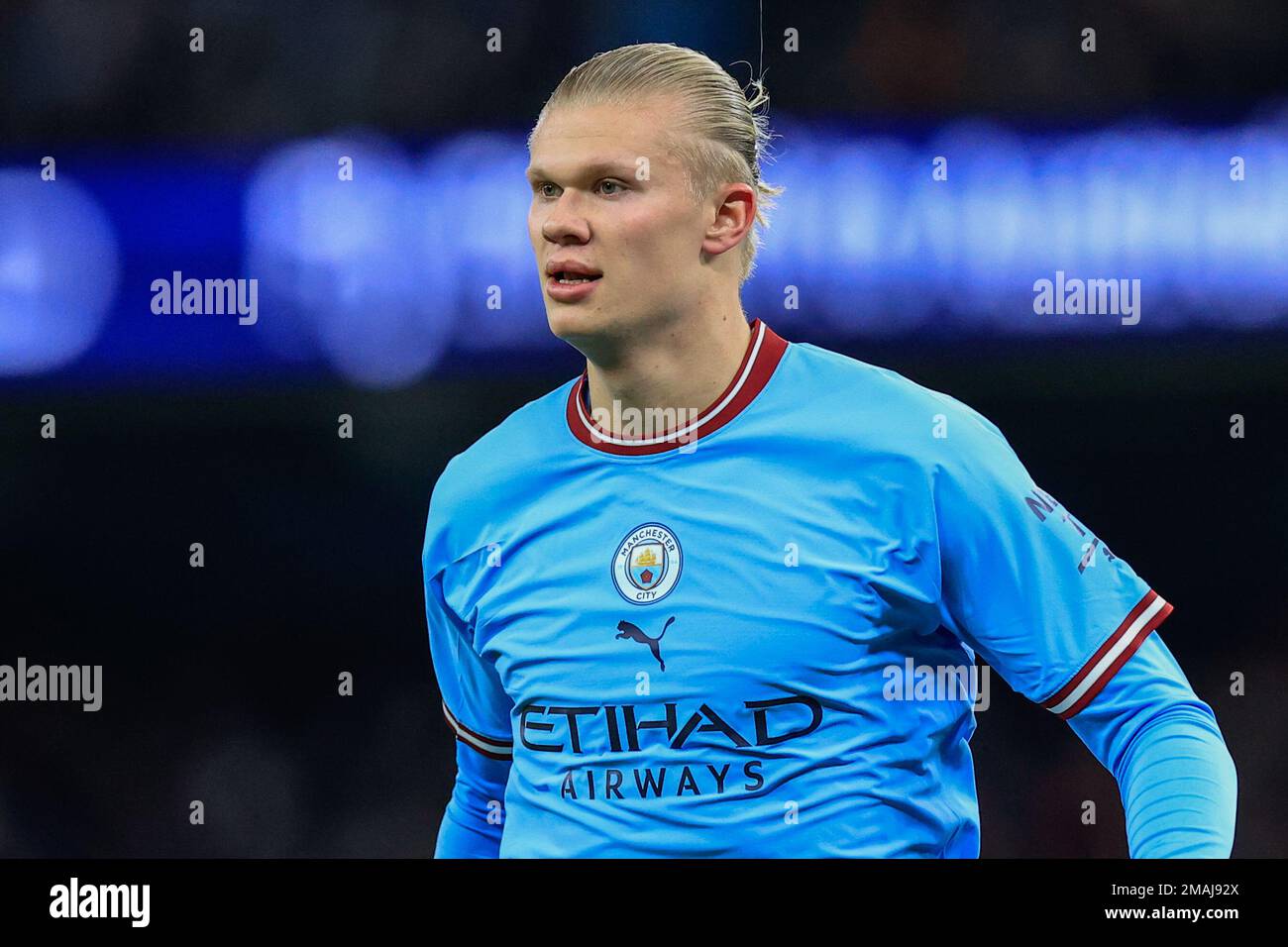 Erling Håland #9 of Manchester City during the Premier League match ...