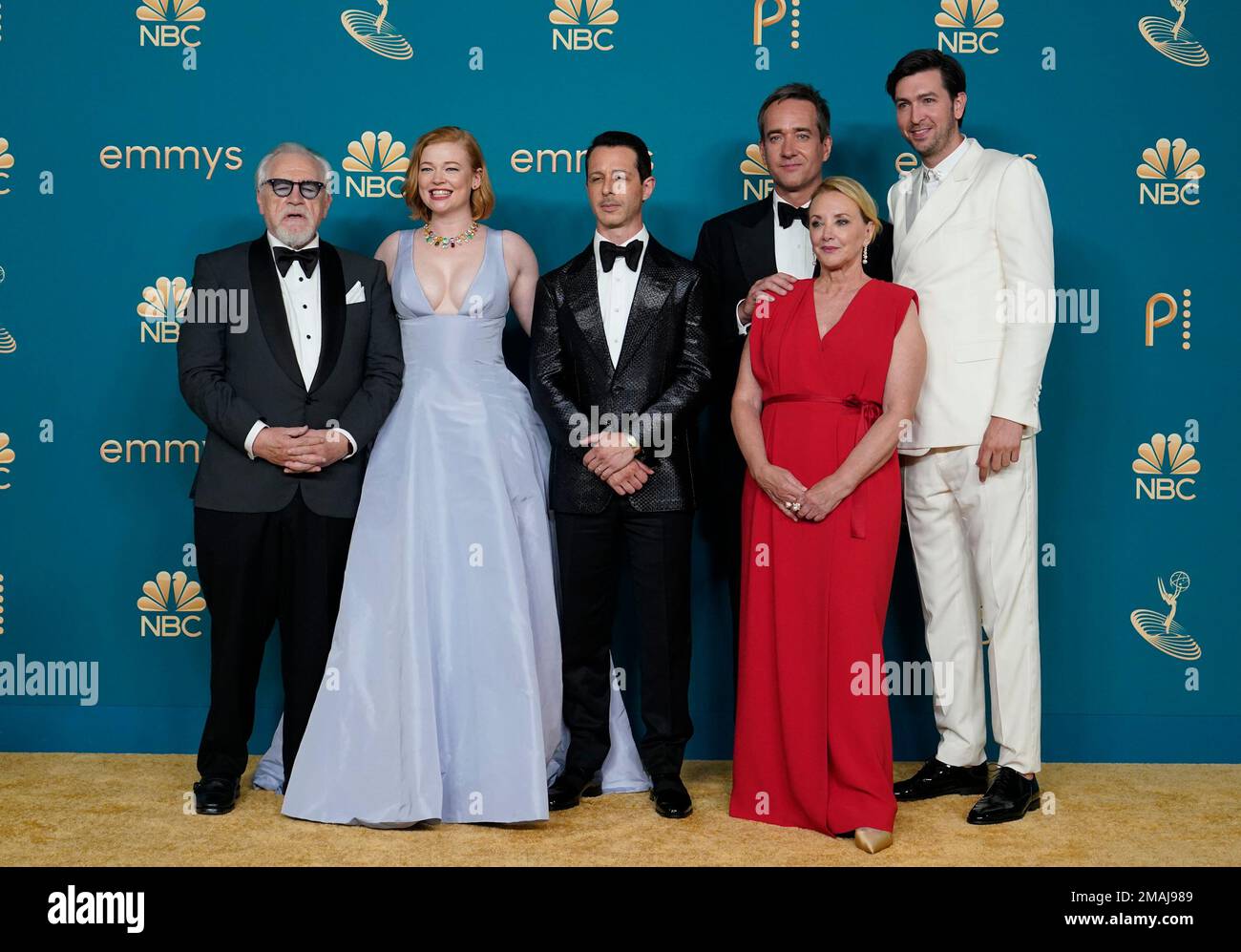 Brian Cox, from left, Sarah Snook, Jeremy Strong, Matthew Macfadyen, J ...