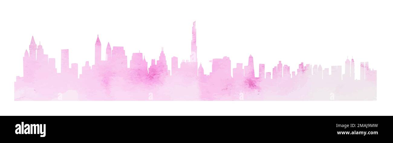 City line watercolor. Vector illustration Stock Vector Image & Art - Alamy