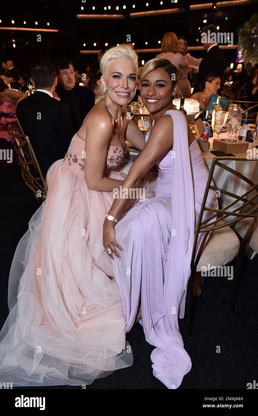 Hannah Waddingham, left, and Ariana DeBose at the 74th Emmy Awards on ...