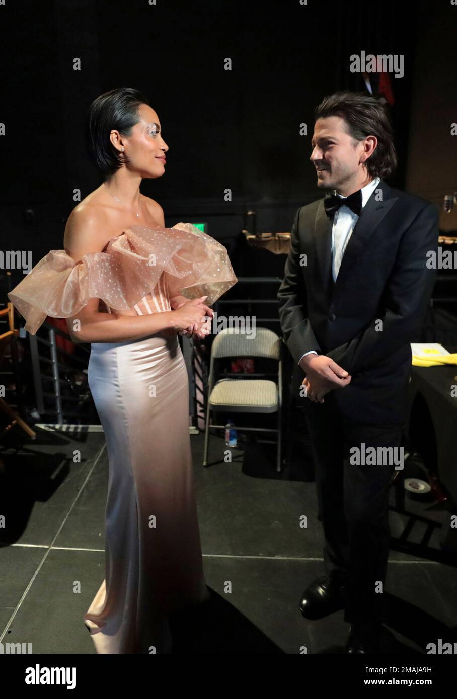 Rosario Dawson, left, and Diego Luna at the 74th Emmy Awards on Monday ...
