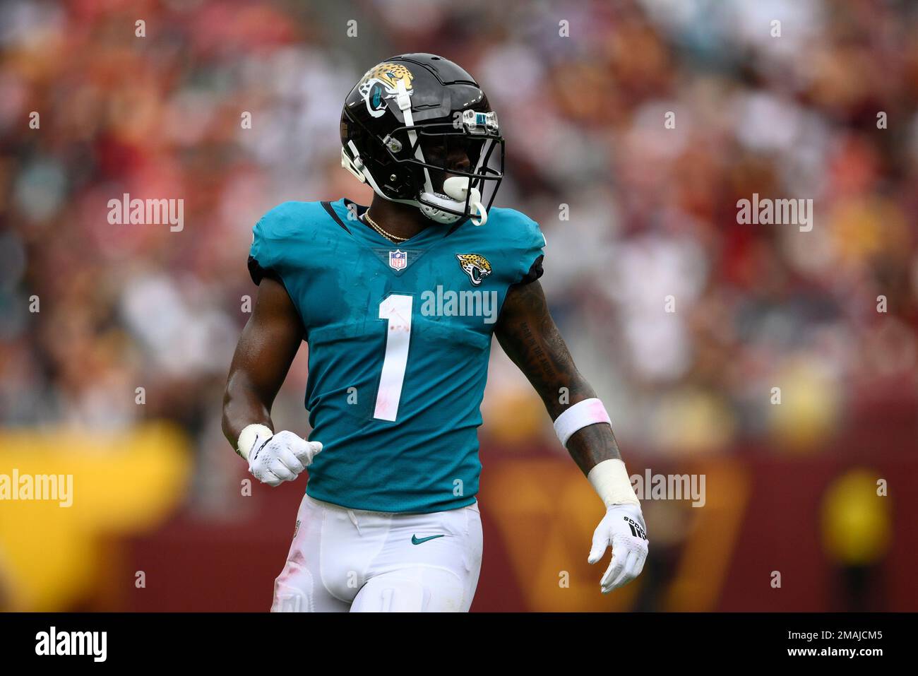 Jacksonville Jaguars running back Travis Etienne Jr. (1) in action ...