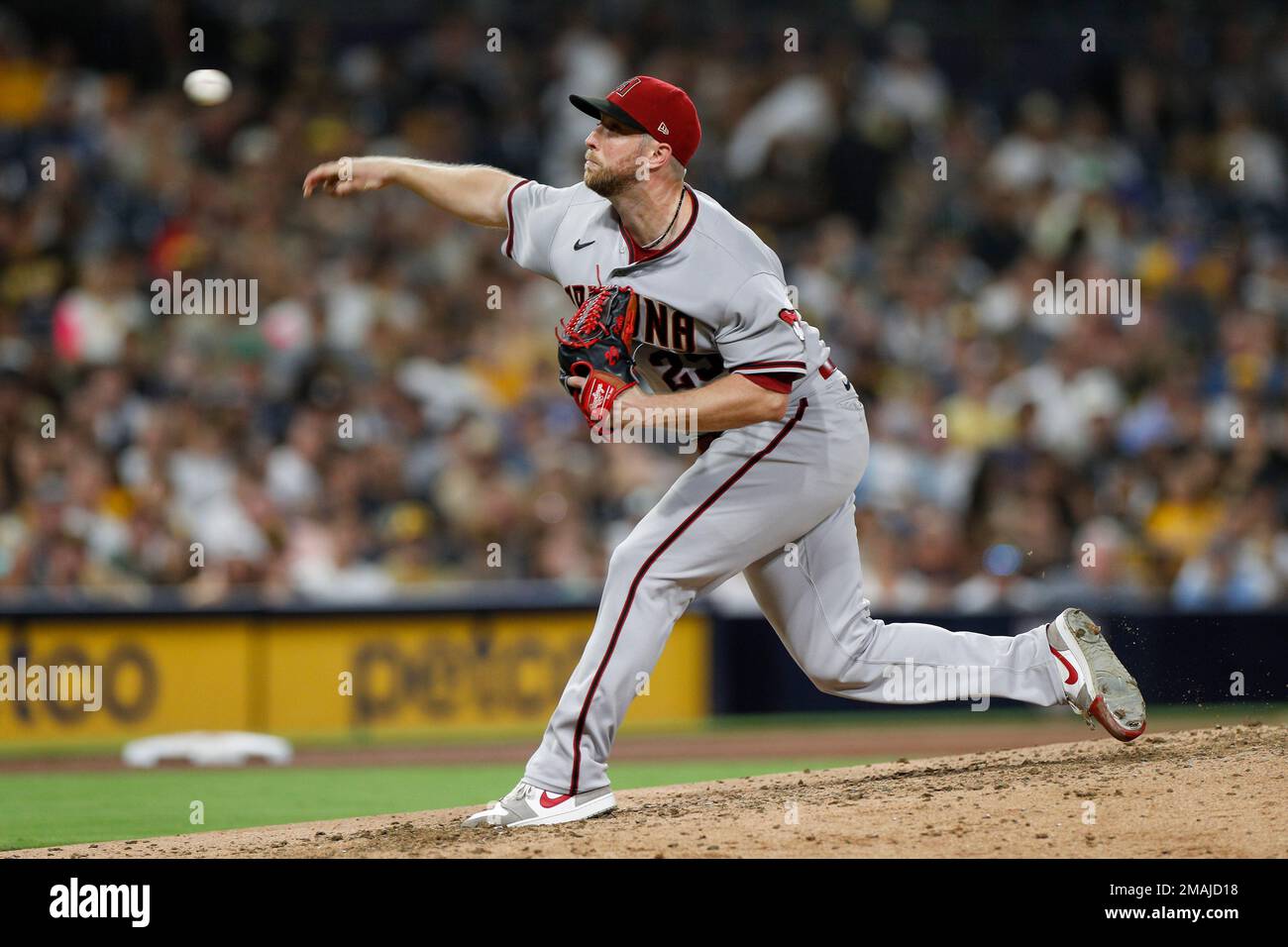 Arizona Diamondbacks starting pitcher Merrill Kelly follows through on ...