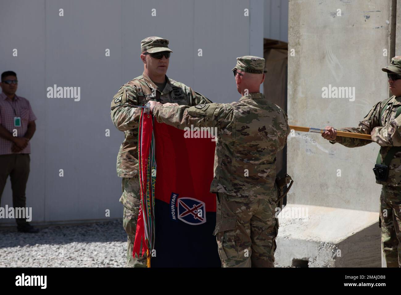 Col. Brian Ducote (Left) and Command Sgt. Maj. Mark A. Eckstrom (Right ...