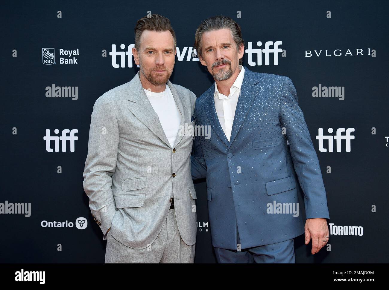 Ewan McGregor, left, and Ethan Hawke attend the premiere of "Raymond ...